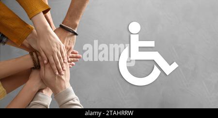 Inclusion concept, banner design. International symbol of access ...