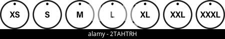 Clothes size Tags label S, M, L, XS, XL and XXL. vector illustration ...