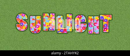sunlight written with flowers as symbol for solar energy Stock Photo ...