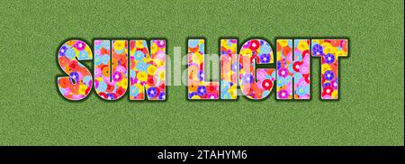 sunlight written with flowers as symbol for solar energy Stock Photo ...