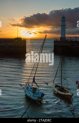 The Newhaven Lighthouse in Edinburgh at sunset on Friday 6 February ...