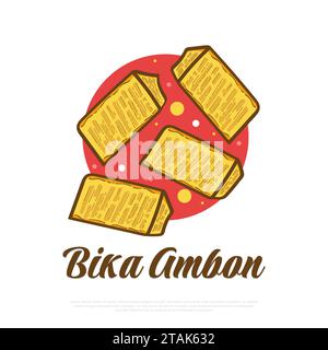 Illustration of Indonesian Food Named Bika Ambon. Hand Drawn Indonesian ...