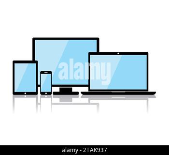 Device icons: smartphone, tablet, laptop and desktop computer. Organic ...