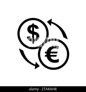 exchange bank icon, black vector sign with editable strokes, concept ...