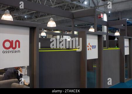 Assystem logo during 5th edition of the world nuclear exhibition WNE ...