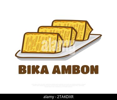 Illustration of Indonesian Food Named Bika Ambon. Hand Drawn Indonesian ...