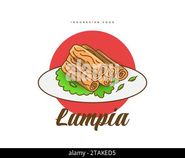 Lumpia, Traditional Food From Indonesia. Illustration of Indonesian ...