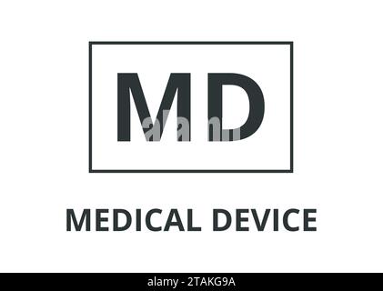 Monochromatic MD, Medical Device Symbol. Vector Illustration Stock ...
