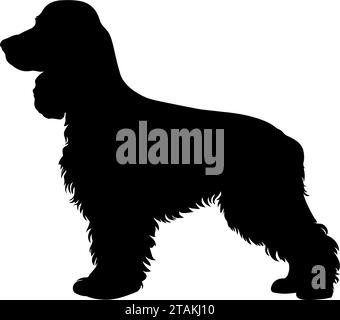 Cocker spaniel Dog silhouette. Vector illustration Stock Vector Image ...
