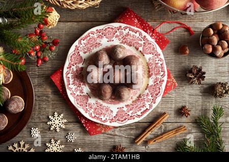Beehives or wasp nests on a plate - traditional Czech no-bake Christmas ...