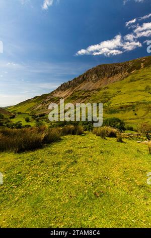 View of the Nantlle Valley from Rhyd Ddu end. Drws Y Coed in valley ...