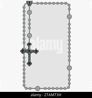 Vector design of frame for photography with Catholic rosary, rosary ...