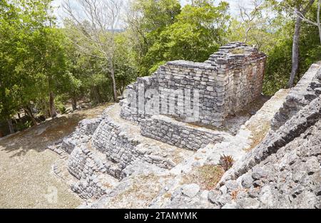 The massive Mayan pyramid of Kinichna in Quintana Roo, Mexico Stock ...