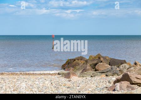 North Sea coast in Mappleton, East Riding of Yorkshire, England, UK ...