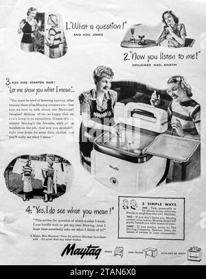 1940s USA Maytag Magazine Advert Stock Photo - Alamy