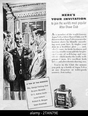 1947 Aqua Velva after shave ad Stock Photo - Alamy