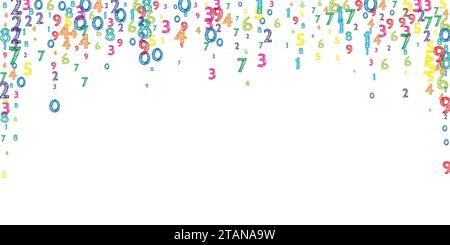Falling colorful orderly numbers. Math study concept with flying digits ...