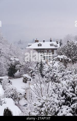 Windermere Village Cumbria, UK. 2nd Dec, 2023. Weather Heavy morning ...