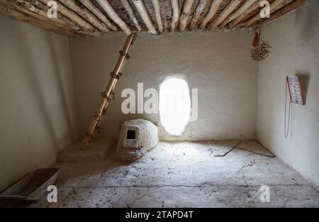 A recreation of an ancient Neoloithic house from Catal Hoyuk, Turkey ...