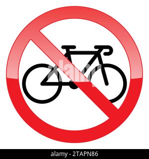 No bicycle prohibition sign vector illustration Stock Vector Image & Art - Alamy
