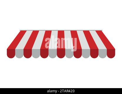 store window with striped awning - vector illustration Stock Photo - Alamy