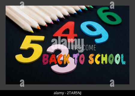 Math Numbers color pencils. mathematics learning teach concept Stock ...