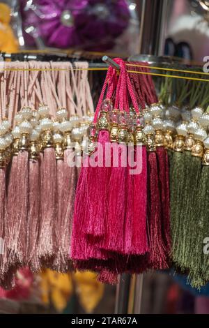 Selection of Ottoman Turkish traditional tassels in various colors ...
