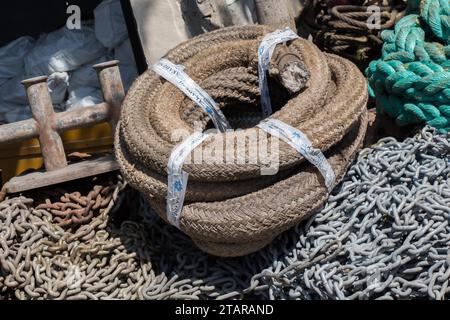 Roll of brown color linen string paper background Stock Photo - Alamy