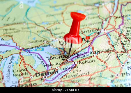 Toronto, Canada pin on map Stock Photo - Alamy