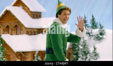 ELF 2003 New Line Cinema film with Will Ferrell Buddy the Elf Stock ...