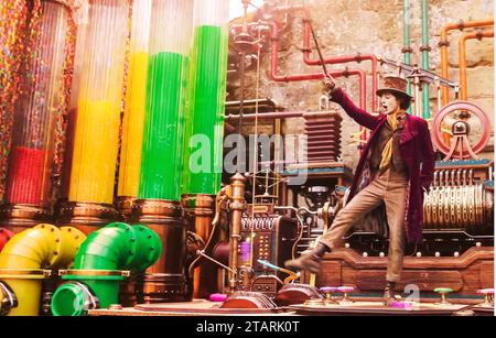 WONKA 2023 Warner Bros. Pictures film with Timothee Chalamet Stock Photo - Alamy