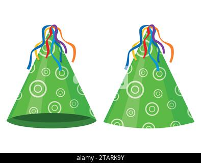 Cone colorful cap for happy birthday party. Vector illustration of kids ...