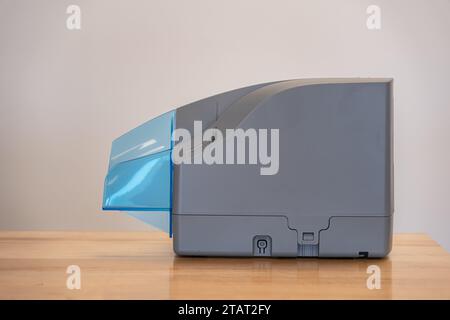 Bank Cheque scanner used to deposit cheques remotely Stock Photo - Alamy