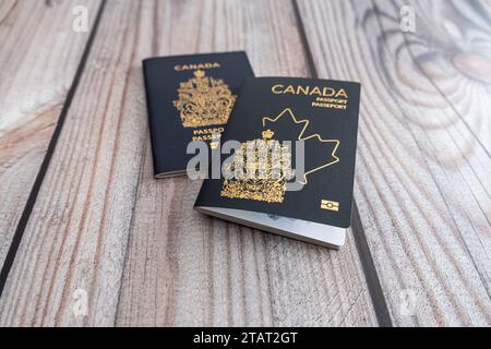 Old and New Canadian Passports for travel Stock Photo - Alamy