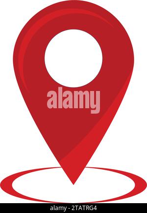 flag red pointer map location isometric icon vector. flag red pointer map location sign ...