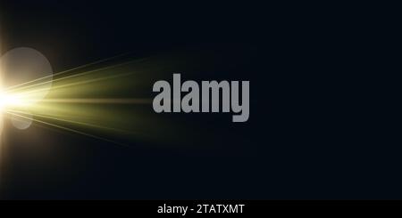 Golden Transparent Lens Flare Effect. Golden Sunlight Effect Stock ...
