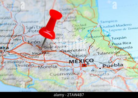 Irapuato, Mexico pin on map Stock Photo - Alamy