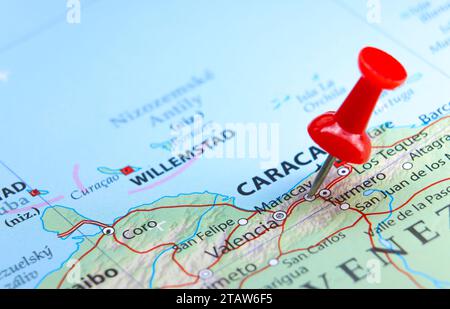 Maracay, Venezuela pin on map Stock Photo - Alamy