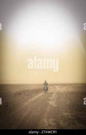 View of a desert with fog and sandstorm Stock Photo - Alamy