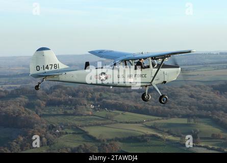 Aerial views of the liaison & observation Cessna Bird Dog aircraft ...