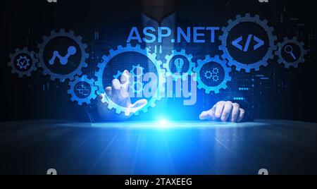 Asp.net web-application software development platform. Programming language Stock Photo - Alamy