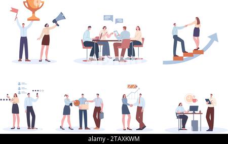 Corporate culture and relationships at work. Business ethics scenes ...