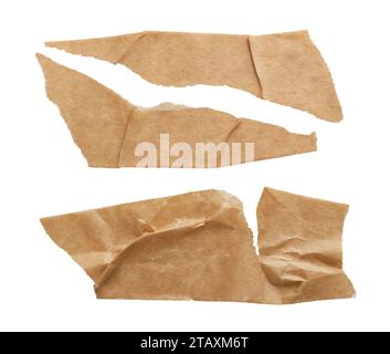 Adhesive paper tape set cut out on white background Stock Photo - Alamy