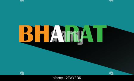 India Bharat text on Indian Map vector illustration Stock Vector Image ...
