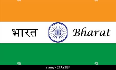 India Bharat text on Indian Map vector illustration Stock Vector Image ...