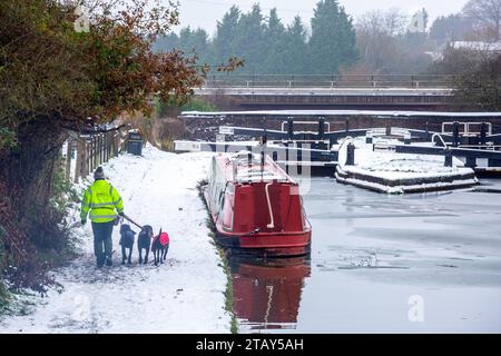 Canal narrowboat moored at Wheelock on the Trent and Mersey canal at ...