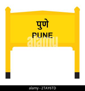 Pune junction railways name board isolated on white Stock Vector Image ...