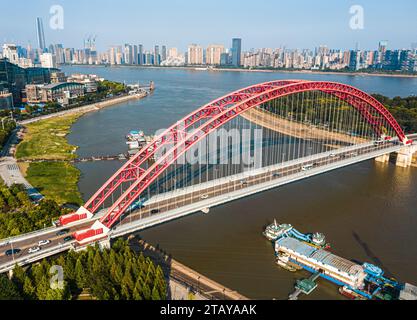 Aerial photography of Wuhan Qingchuan Bridge Stock Photo - Alamy