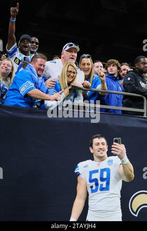 Detroit Lions linebacker Trevor Nowaske (53) rushes during an NFL ...