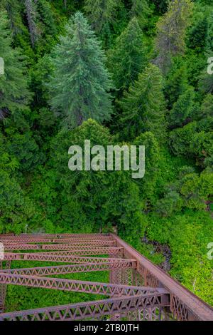 Kelly Creek Trestle along Hiawatha Scenic Bike Trail, Montana and Idaho ...